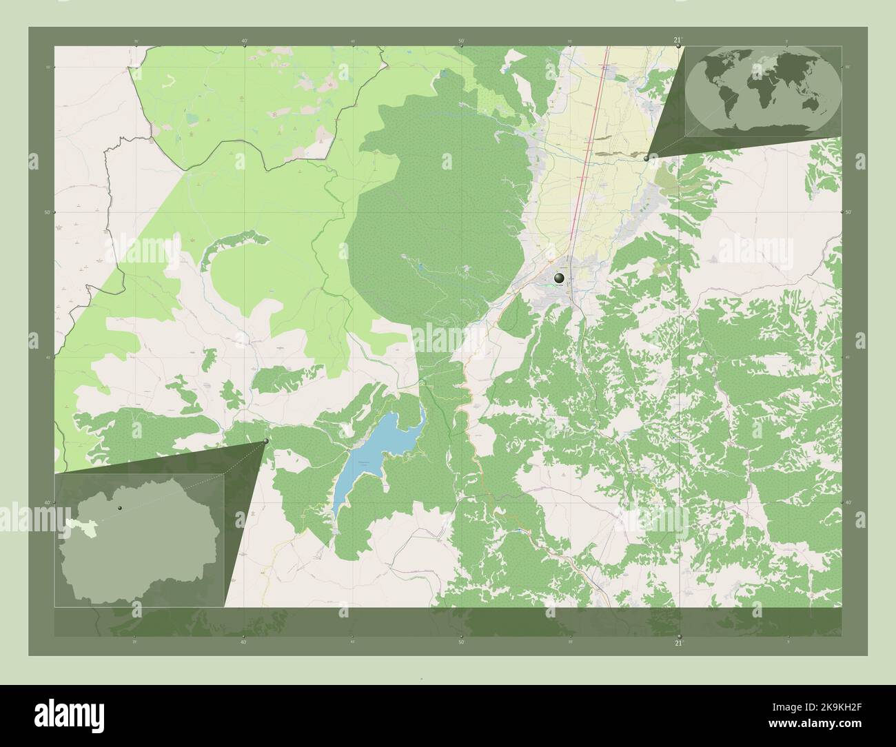 Gostivar, municipality of Macedonia. Open Street Map. Corner auxiliary ...