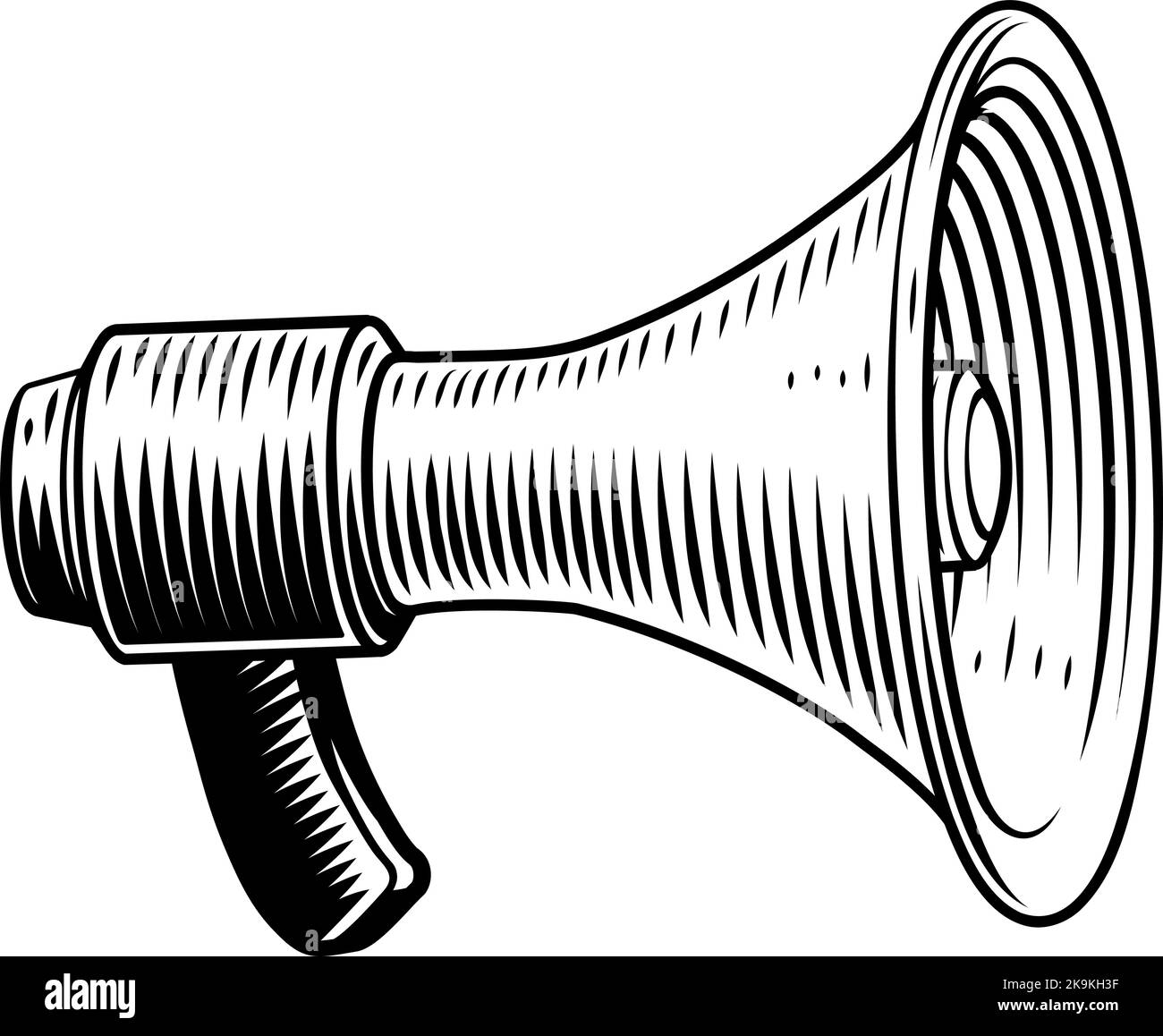 Megaphone Mega Phone Bullhorn Vintage Style Stock Vector Image & Art - Alamy