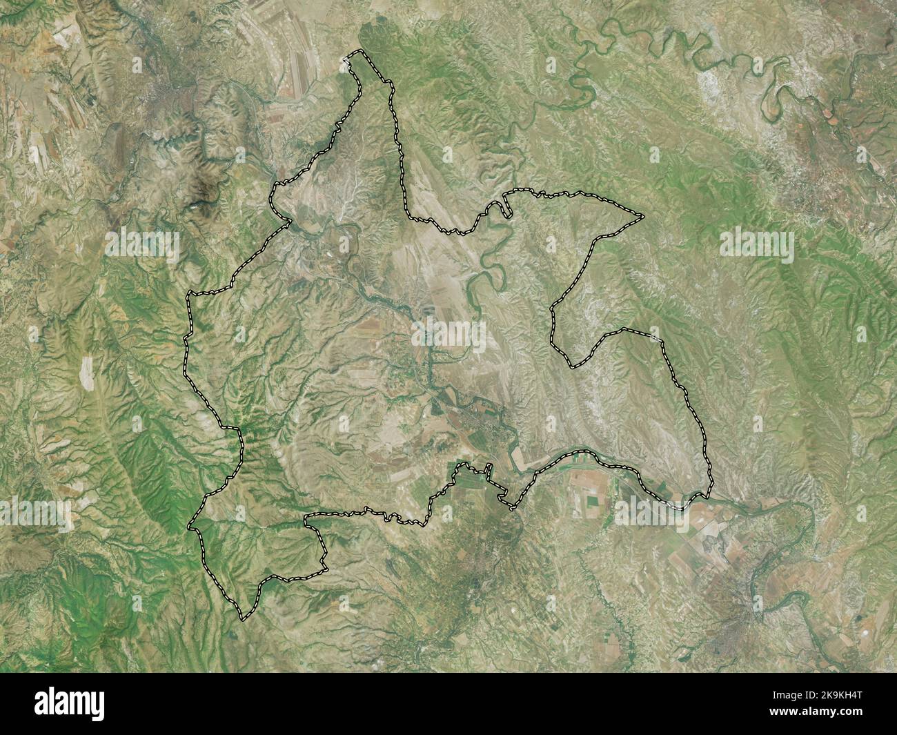 Gradsko, municipality of Macedonia. High resolution satellite map Stock ...