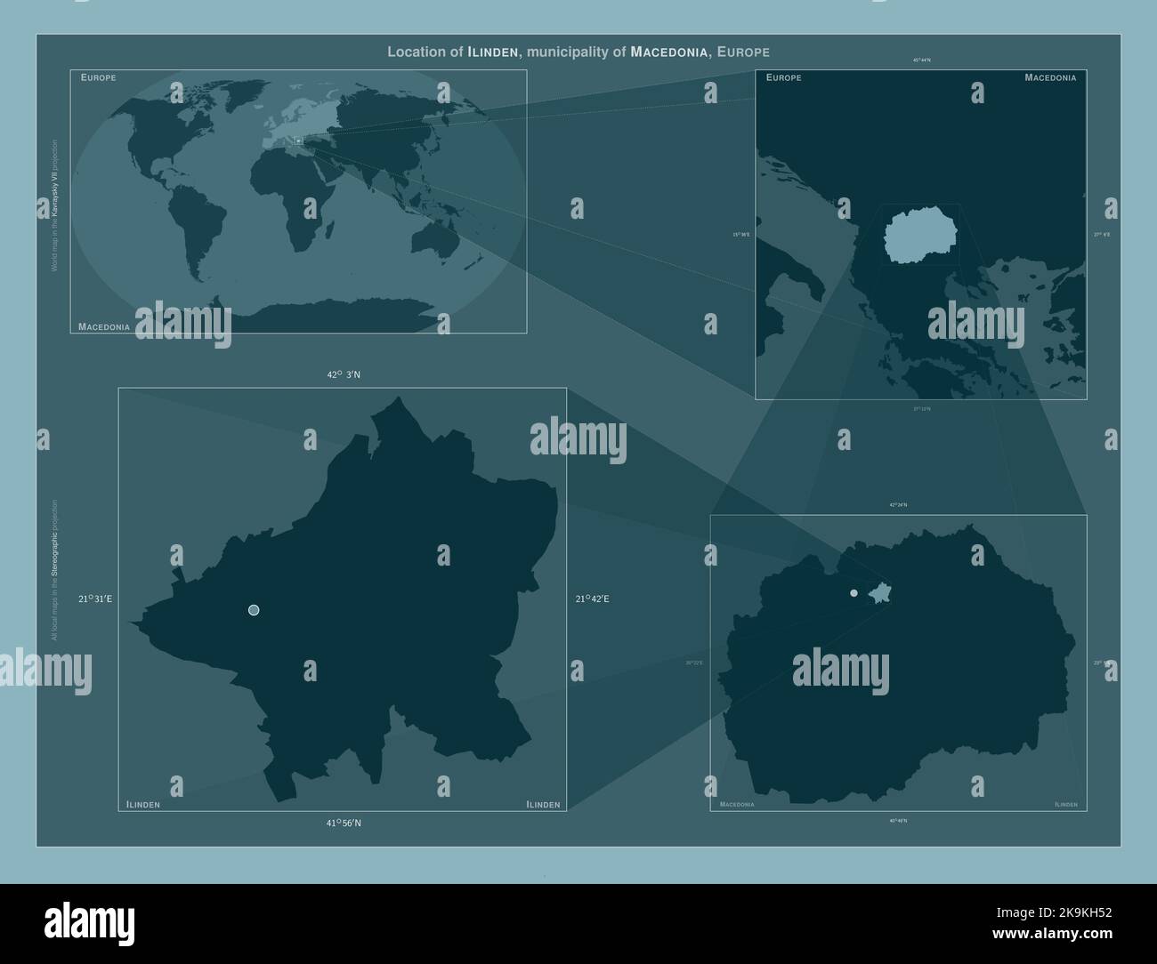 Ilinden, municipality of Macedonia. Diagram showing the location of the ...