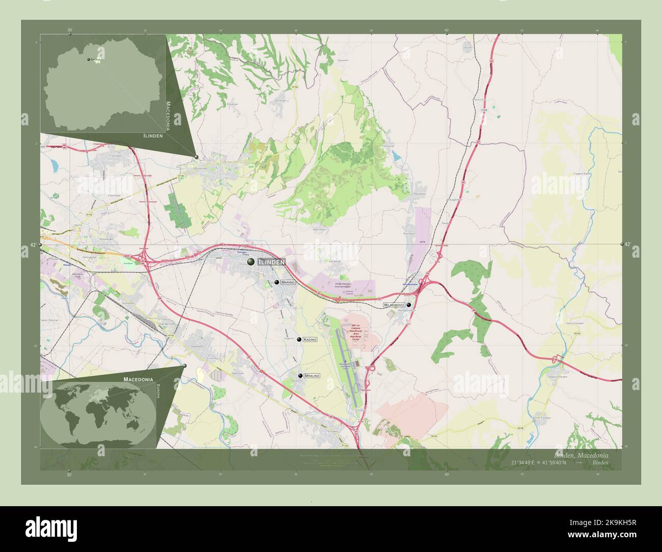Ilinden, municipality of Macedonia. Open Street Map. Locations and ...