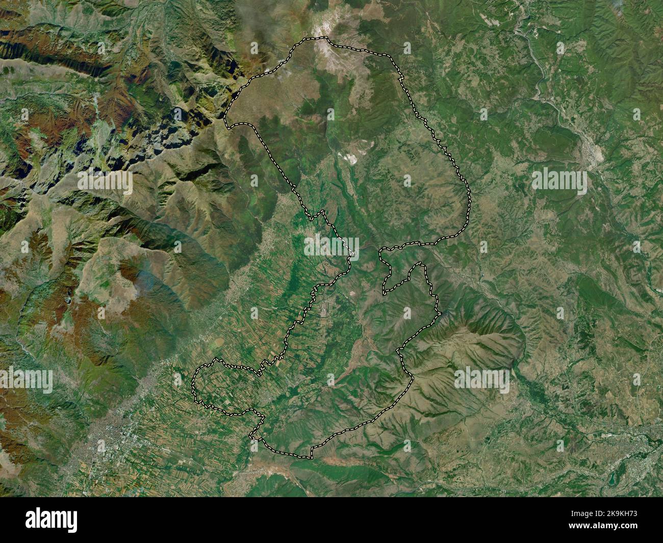 Jegunovtse, municipality of Macedonia. High resolution satellite map ...
