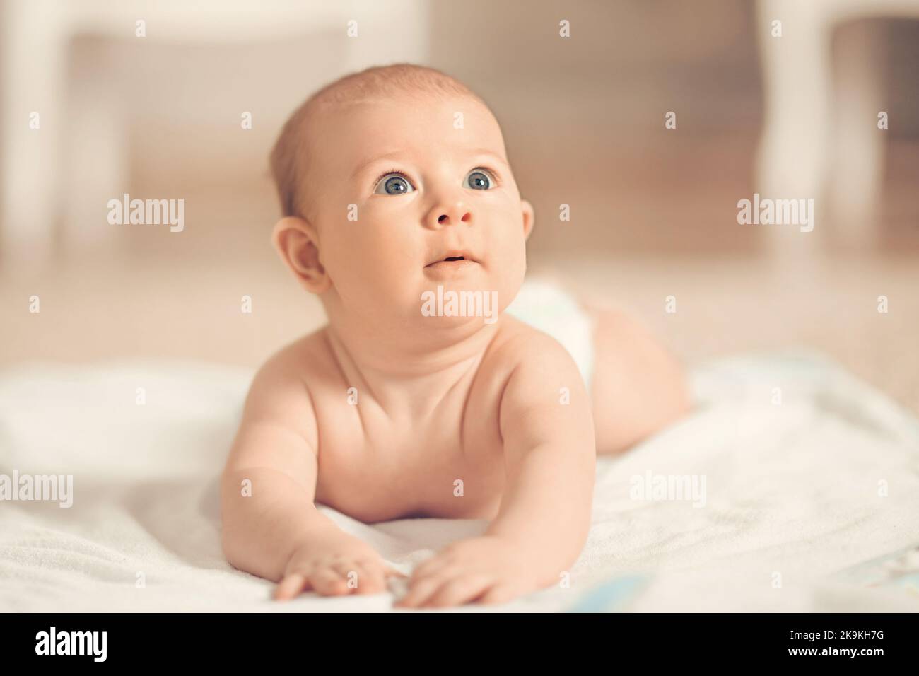 adorable baby in nursery. photo with space for text Stock Photo - Alamy
