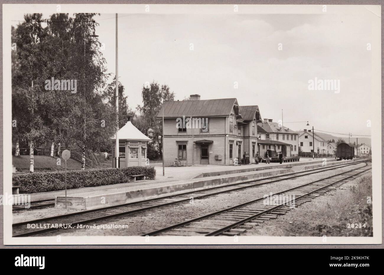 Track side of station with view on platform and part of yard Stock ...