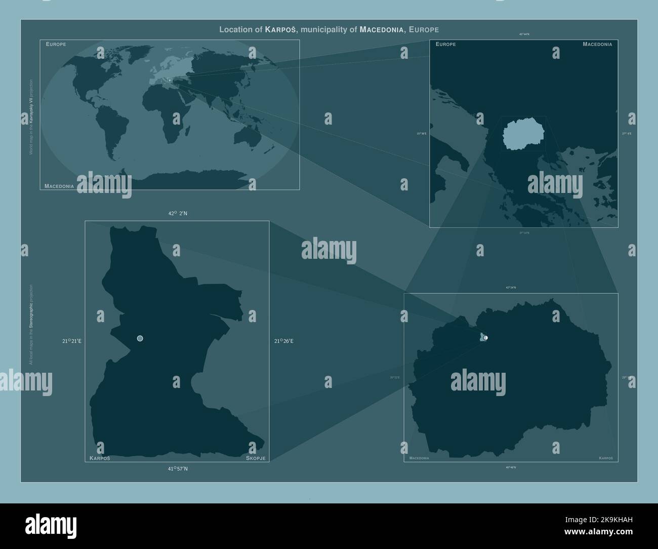 Karpos, municipality of Macedonia. Diagram showing the location of the ...