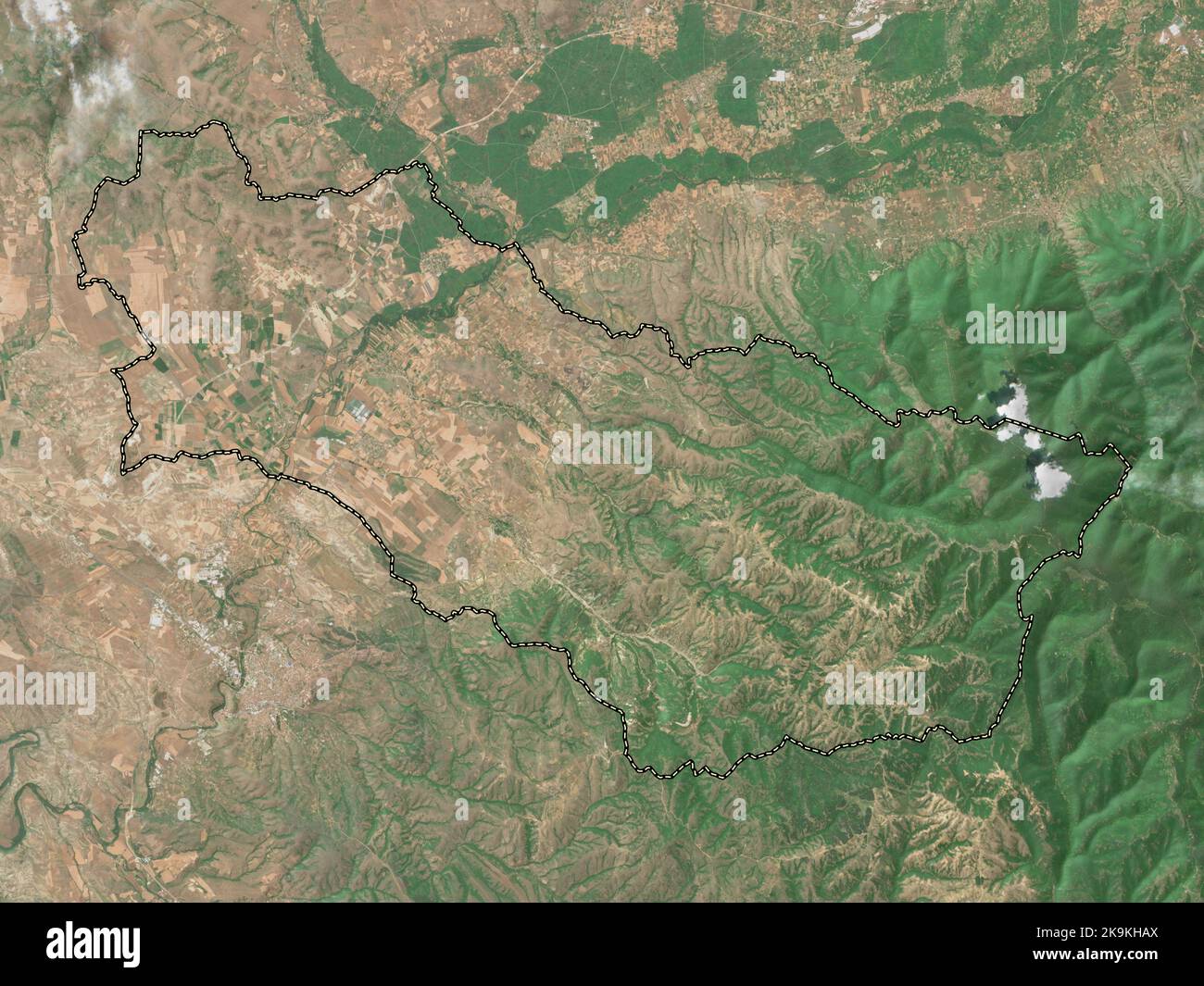 Karbinci, municipality of Macedonia. Low resolution satellite map Stock ...