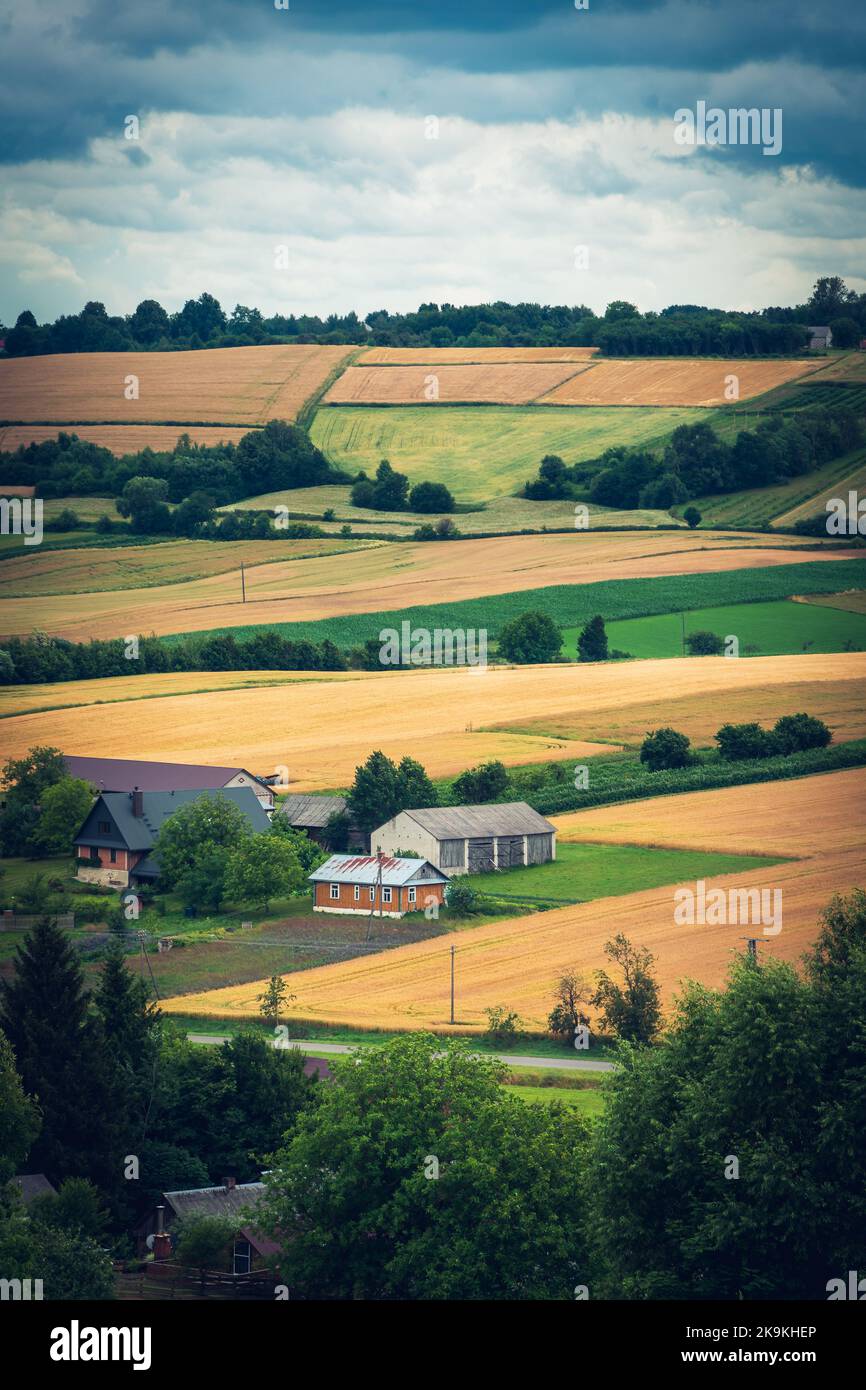 The farm is situated among hills with arable fields. Beautiful ...