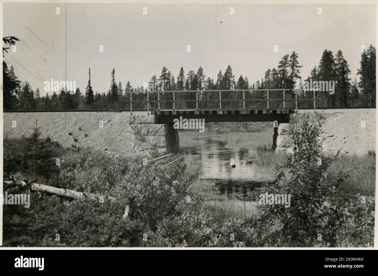 Railway bridge over Kvarnbäcken. The bridges that were built over they ...