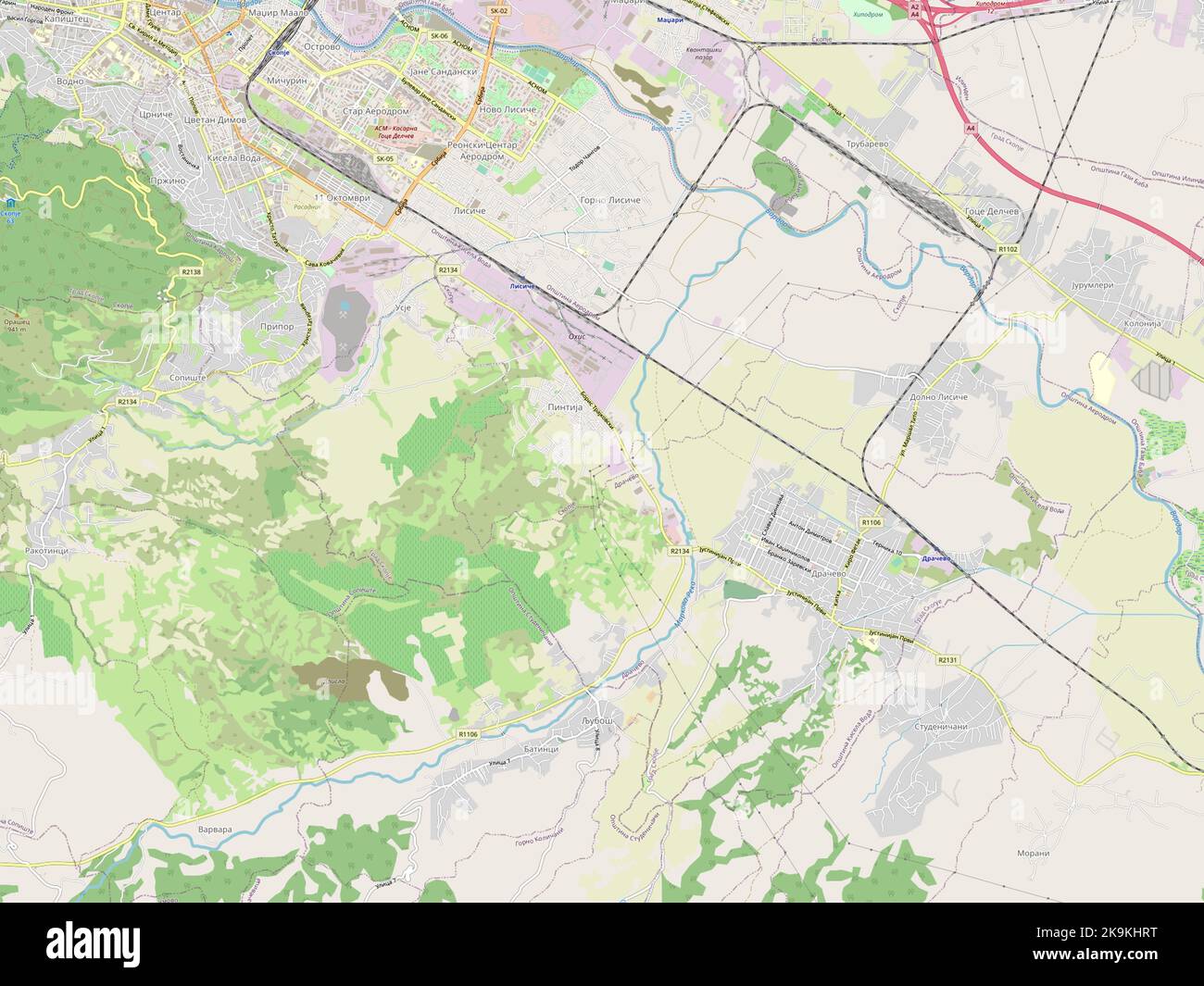Kisela Voda, municipality of Macedonia. Open Street Map Stock Photo - Alamy