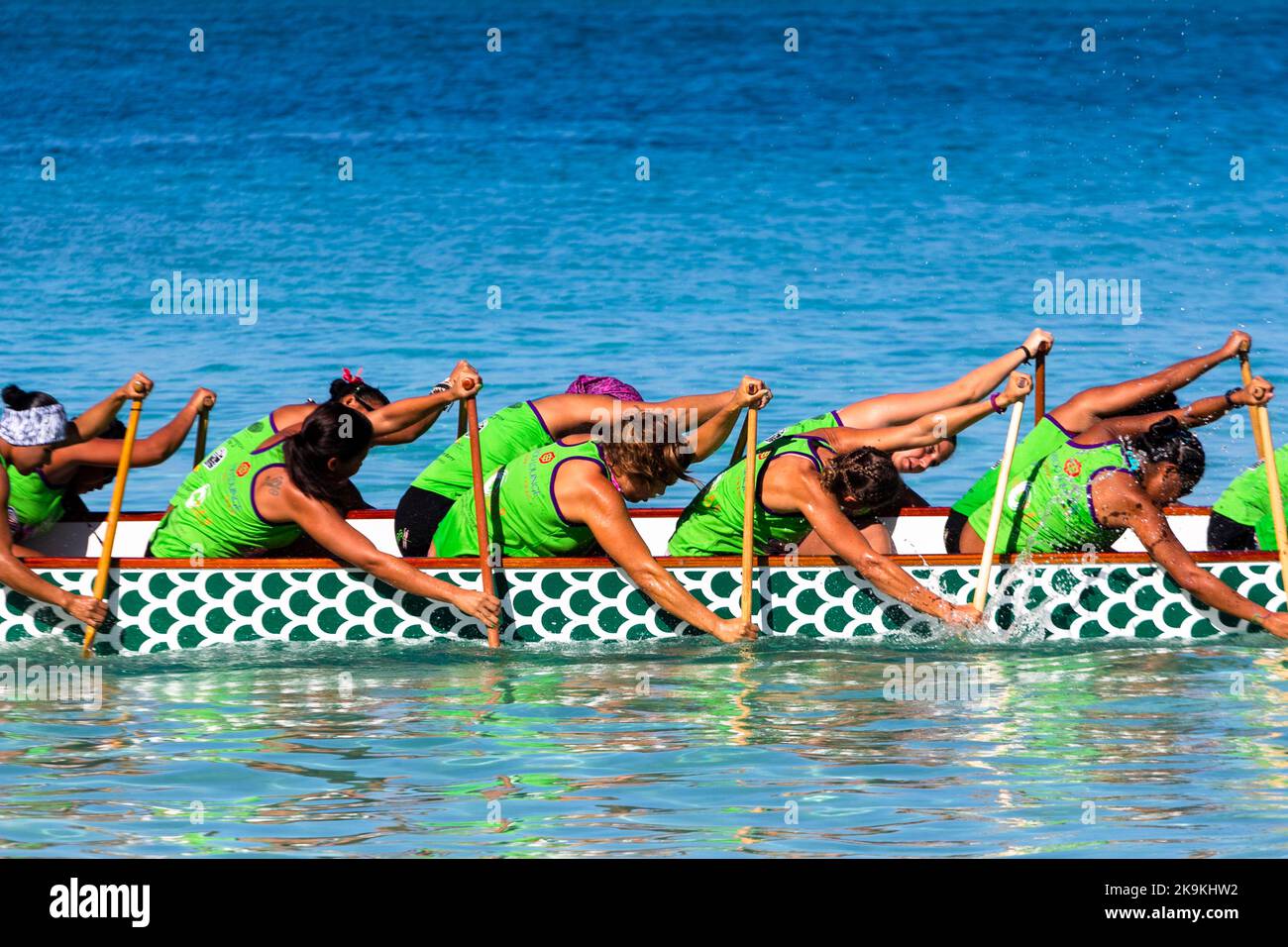 Rowers during a dragon boat event in Boracay, Philippines Stock Photo ...