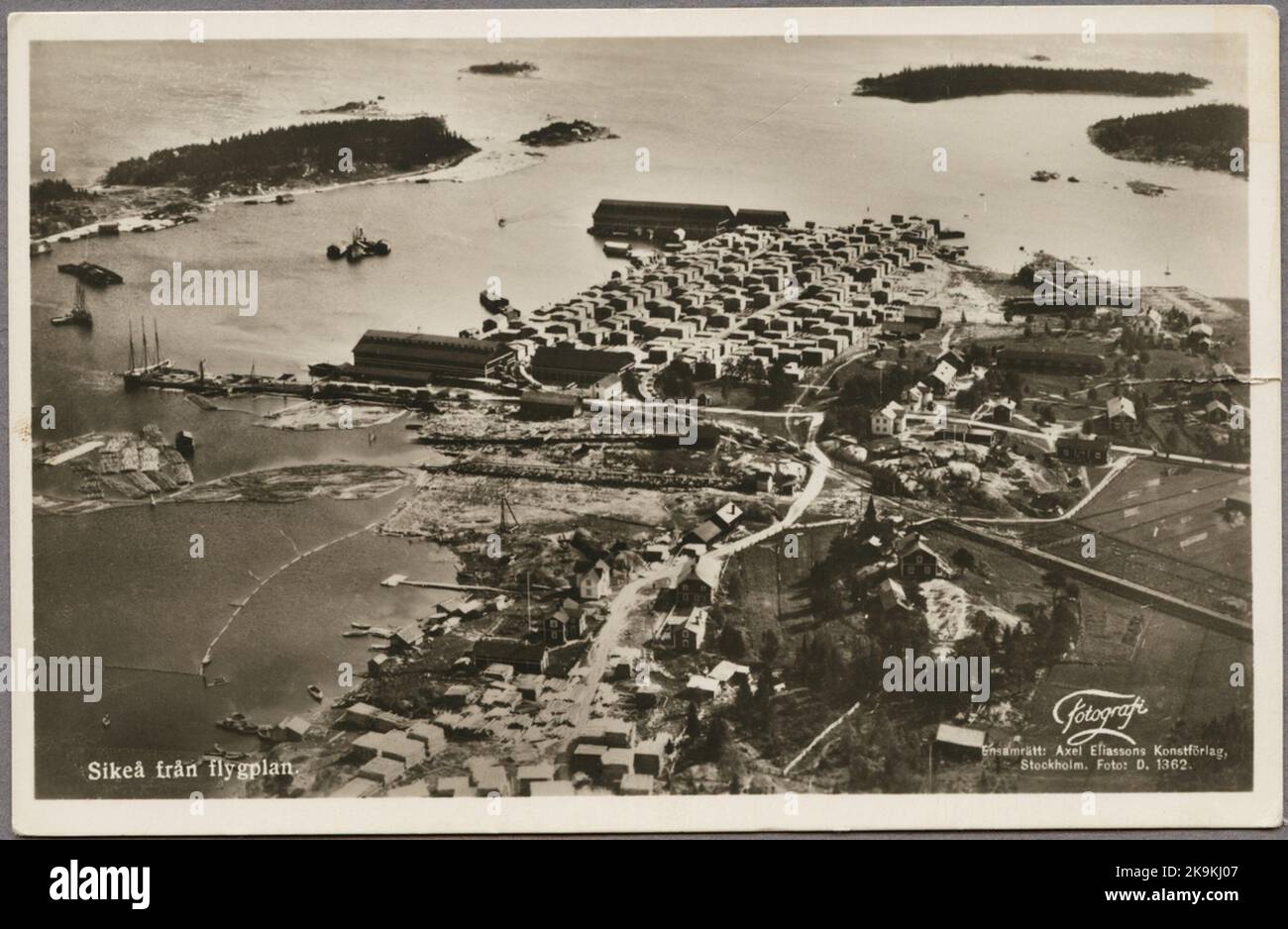 Aerial image over Sikeå harbor Stock Photo - Alamy