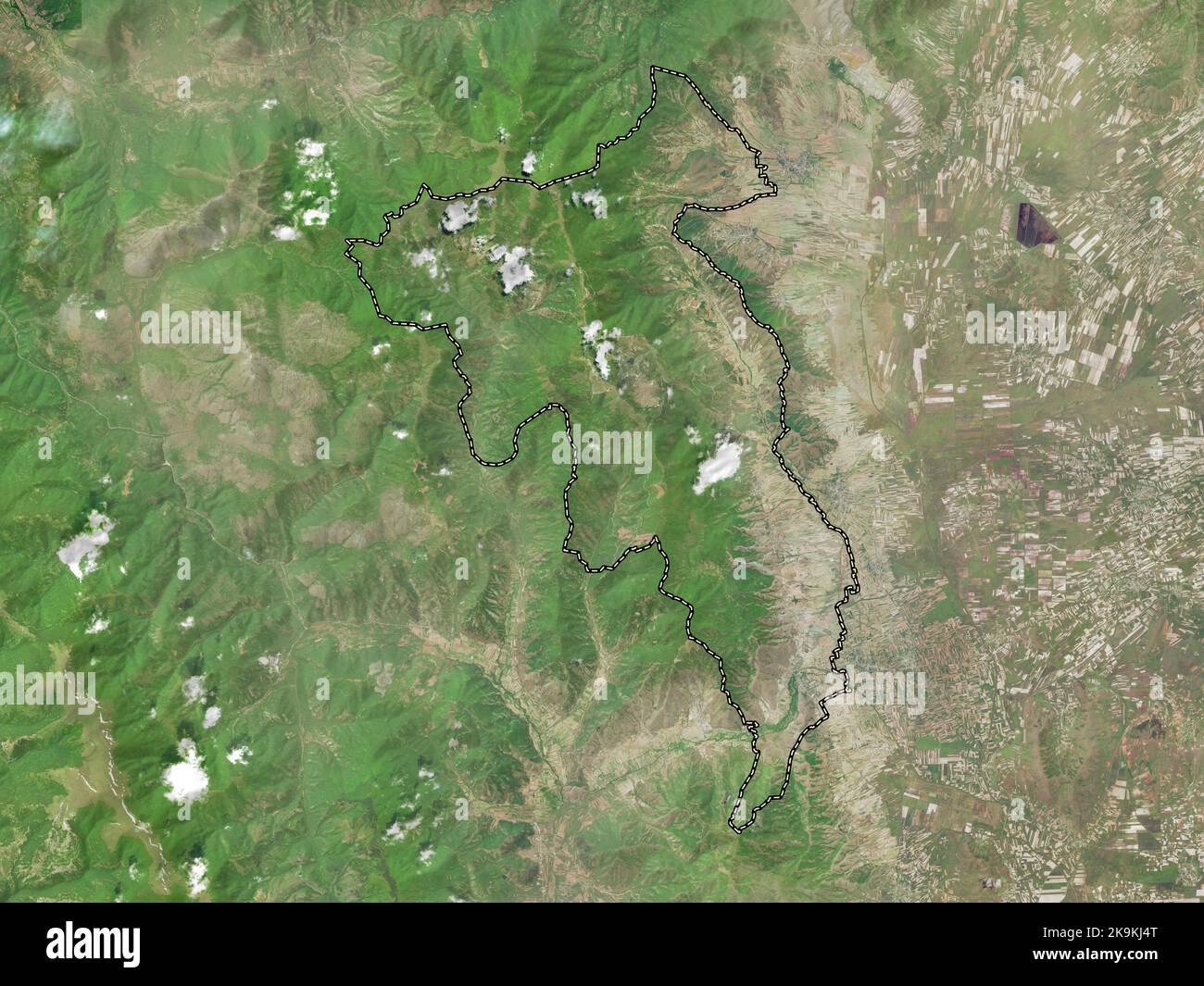 Krusevo, municipality of Macedonia. High resolution satellite map Stock ...