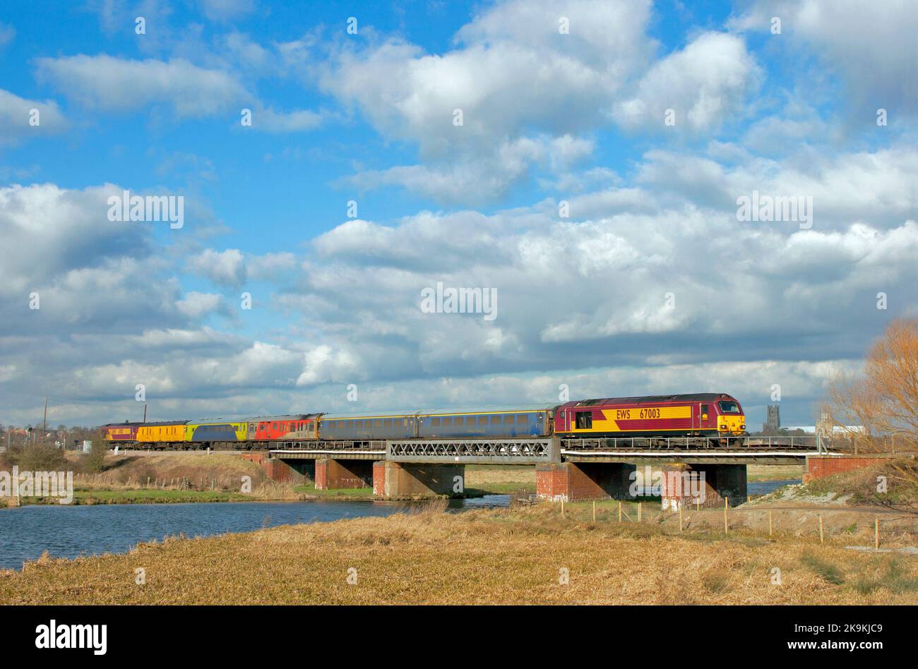 A pair of Class 67 diesel locomotive numbers 67003 and 67012 top and ...