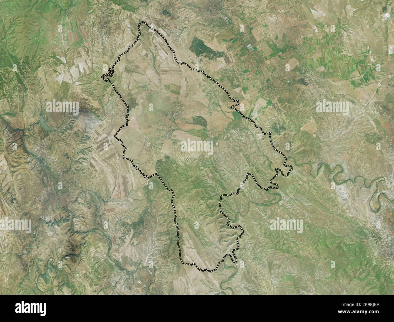 Lozovo, municipality of Macedonia. High resolution satellite map Stock ...