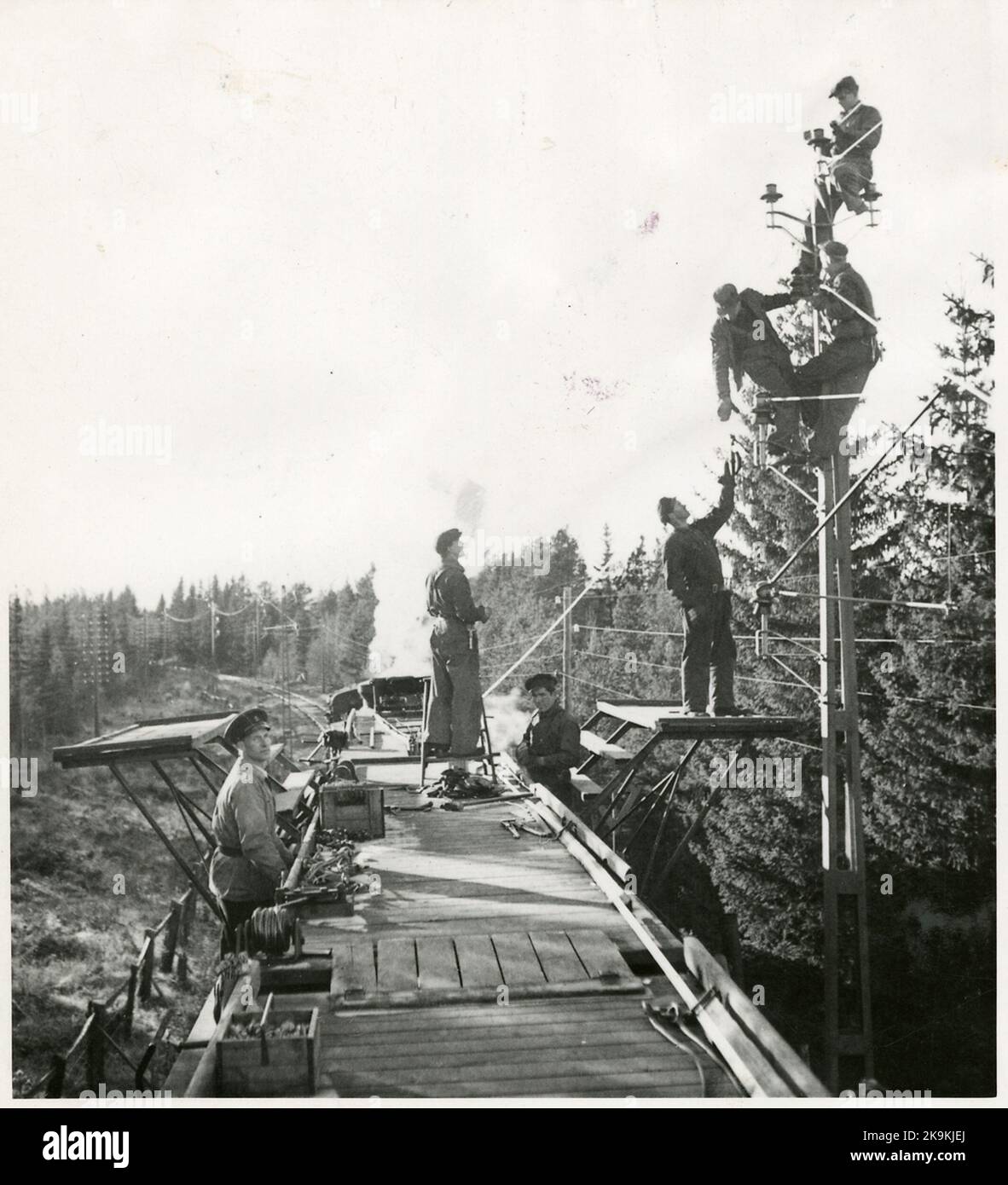 The electrification of the line Östersund - Storlien Stock Photo - Alamy