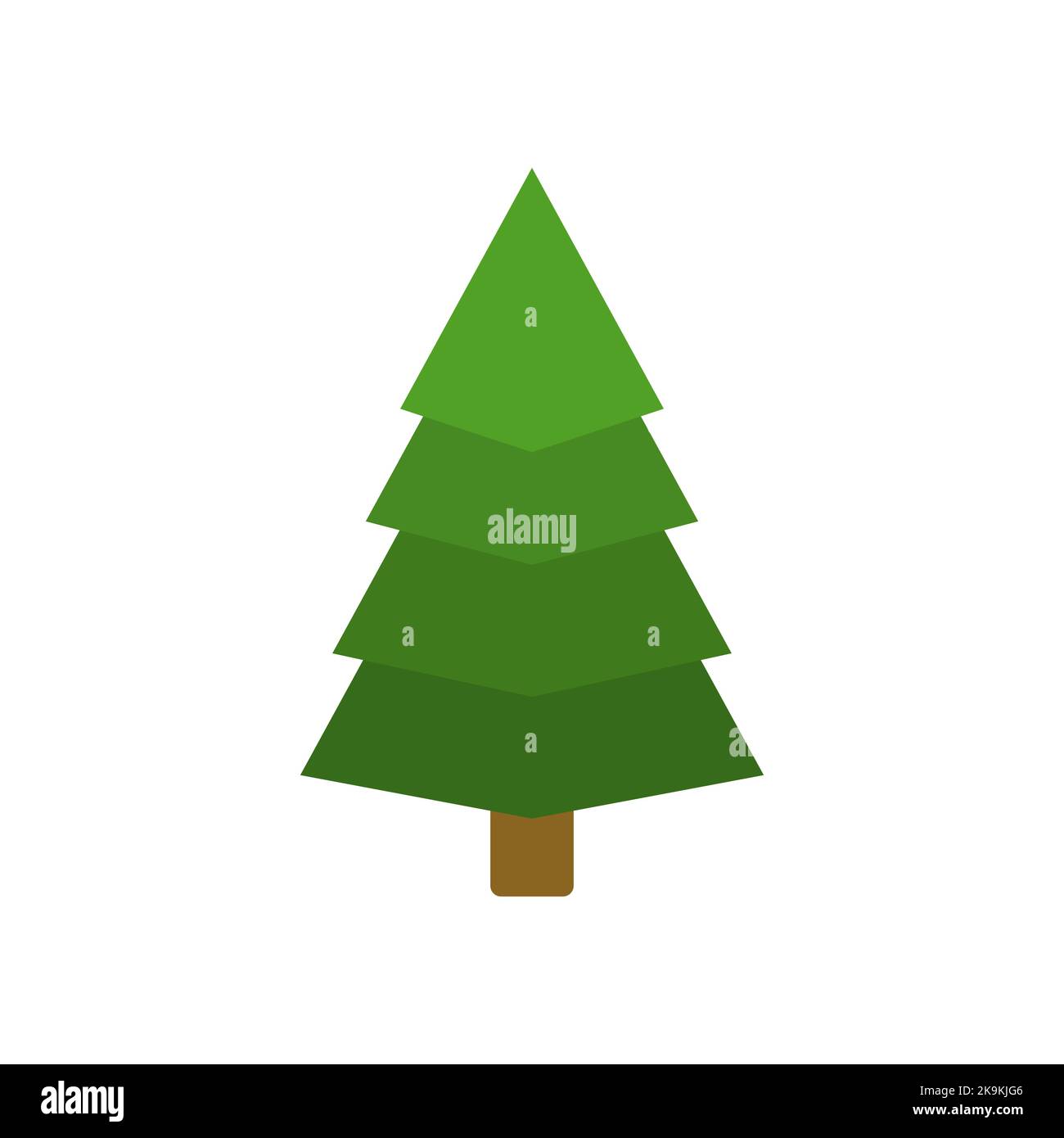Christmas tree flat icon set. Xmas cartoon craft collection. Vector new ...