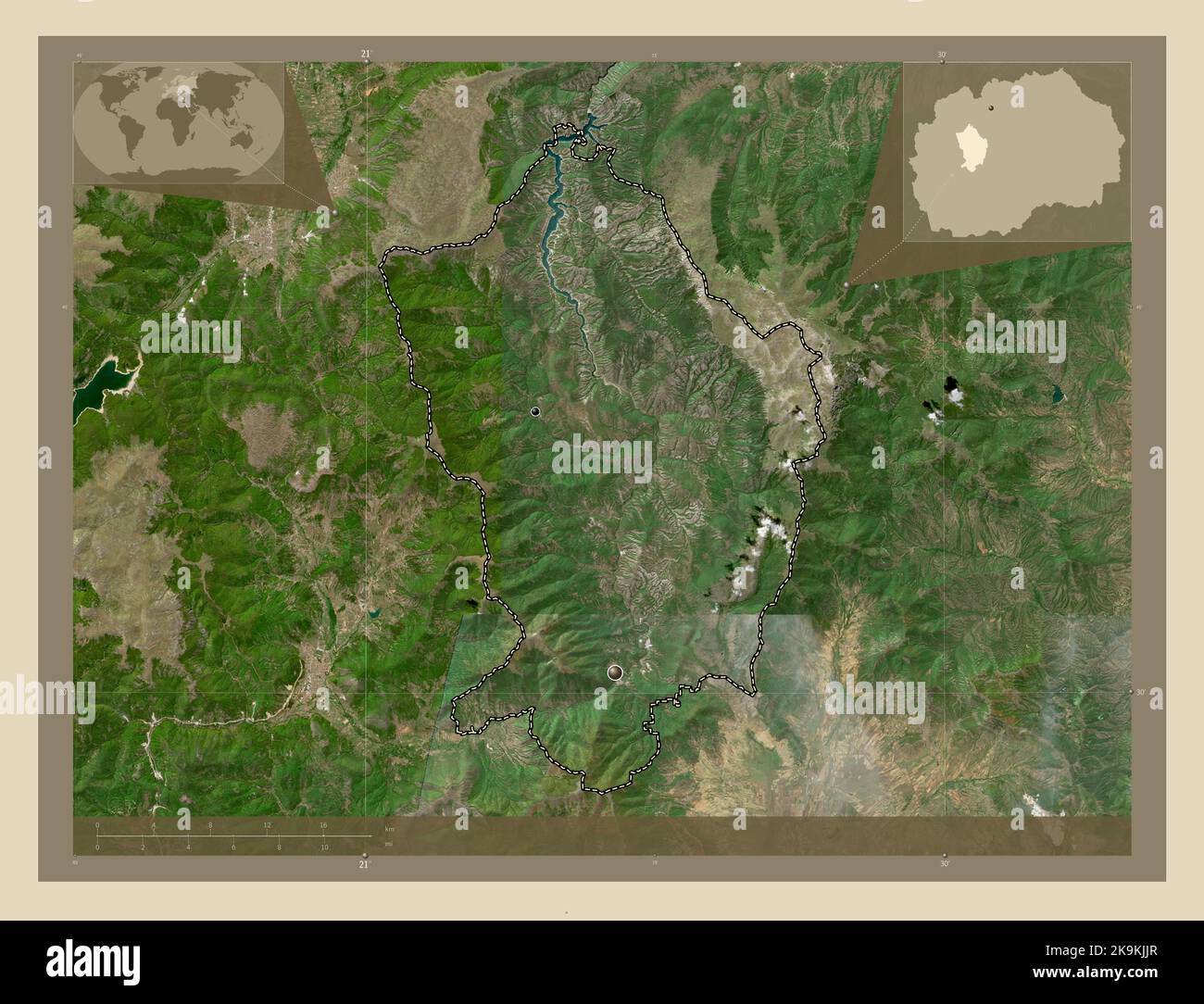 Makedonski Brod, municipality of Macedonia. High resolution satellite ...