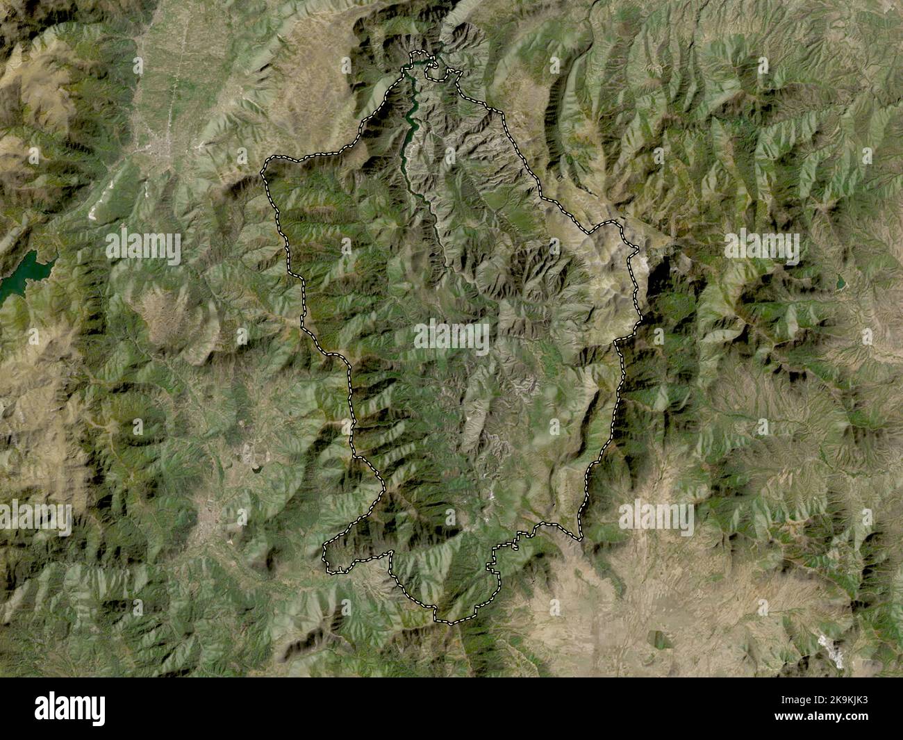 Makedonski Brod, municipality of Macedonia. Low resolution satellite ...