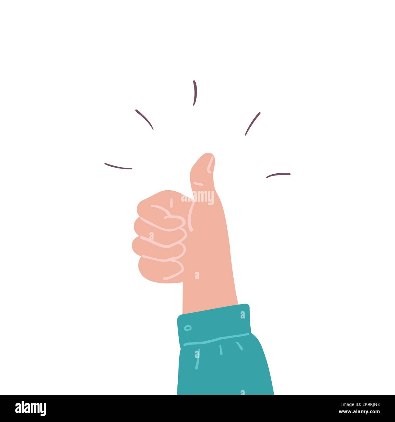 Hand with thumbs up. Good feedback. Vector like or positive comment ...