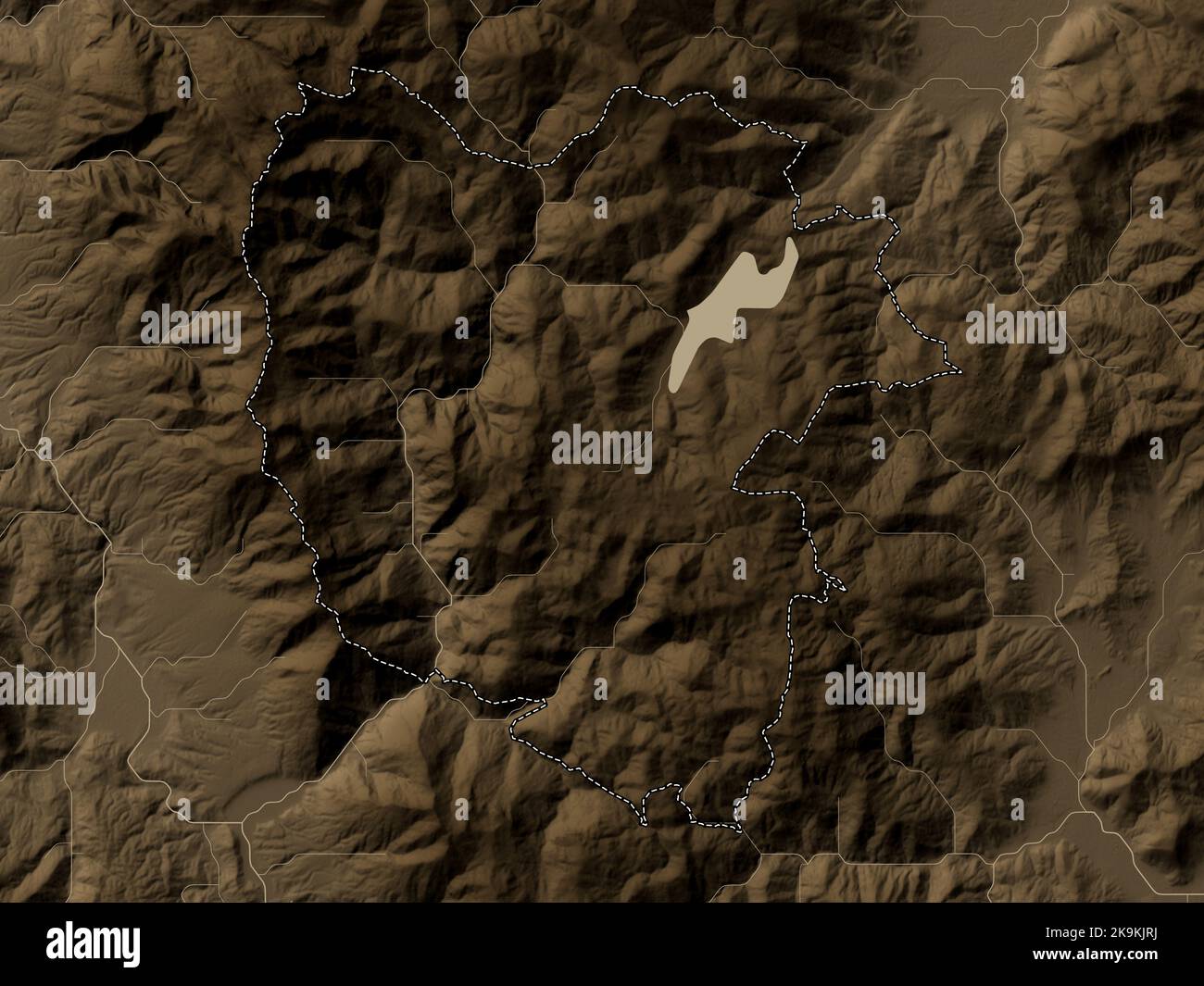 Mavrovo and Rostusa, municipality of Macedonia. Elevation map colored ...