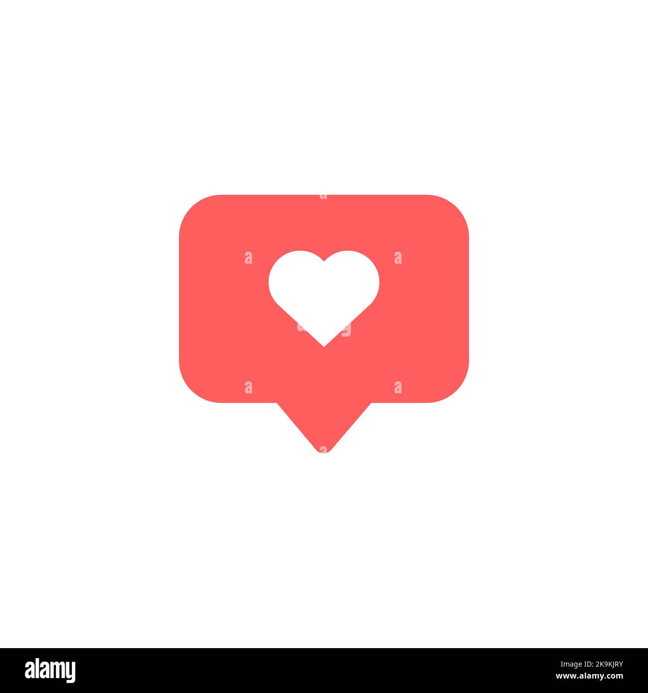 Follow like comment social media icon. Notification red button. Vector ...