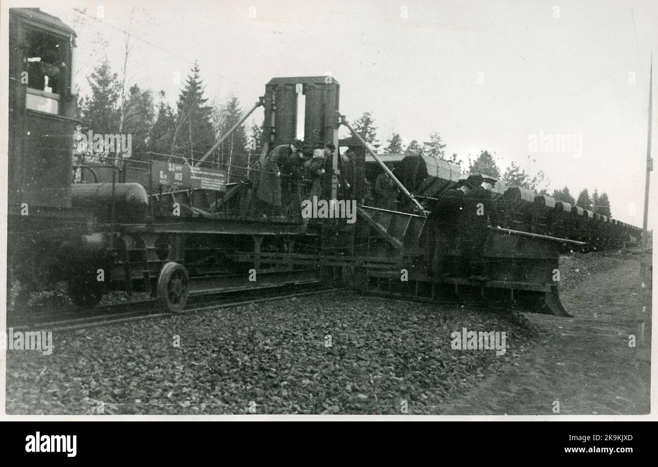Exposition of Makadam on the line between Hult and Östansjö Stock Photo ...