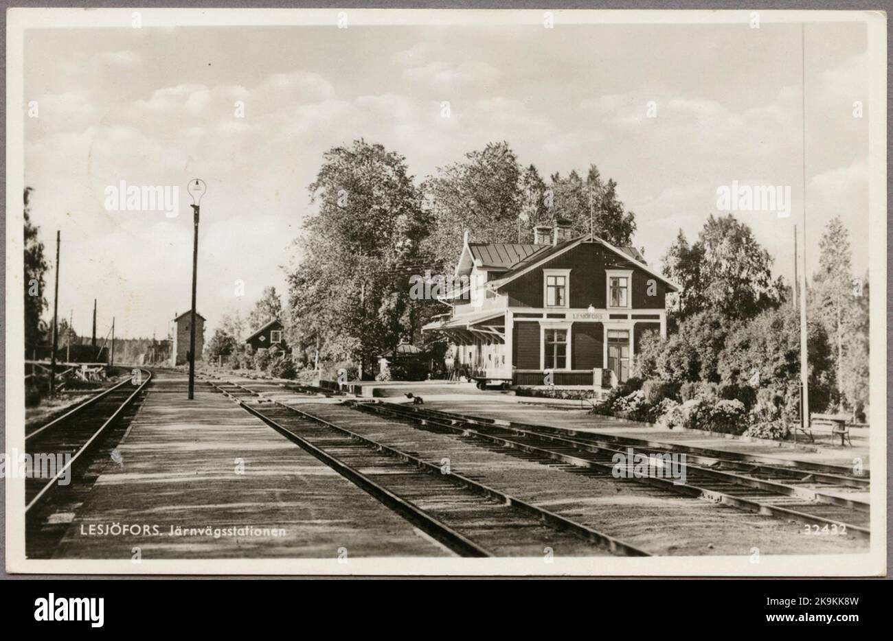 The railway station in Lesjöfors Stock Photo - Alamy