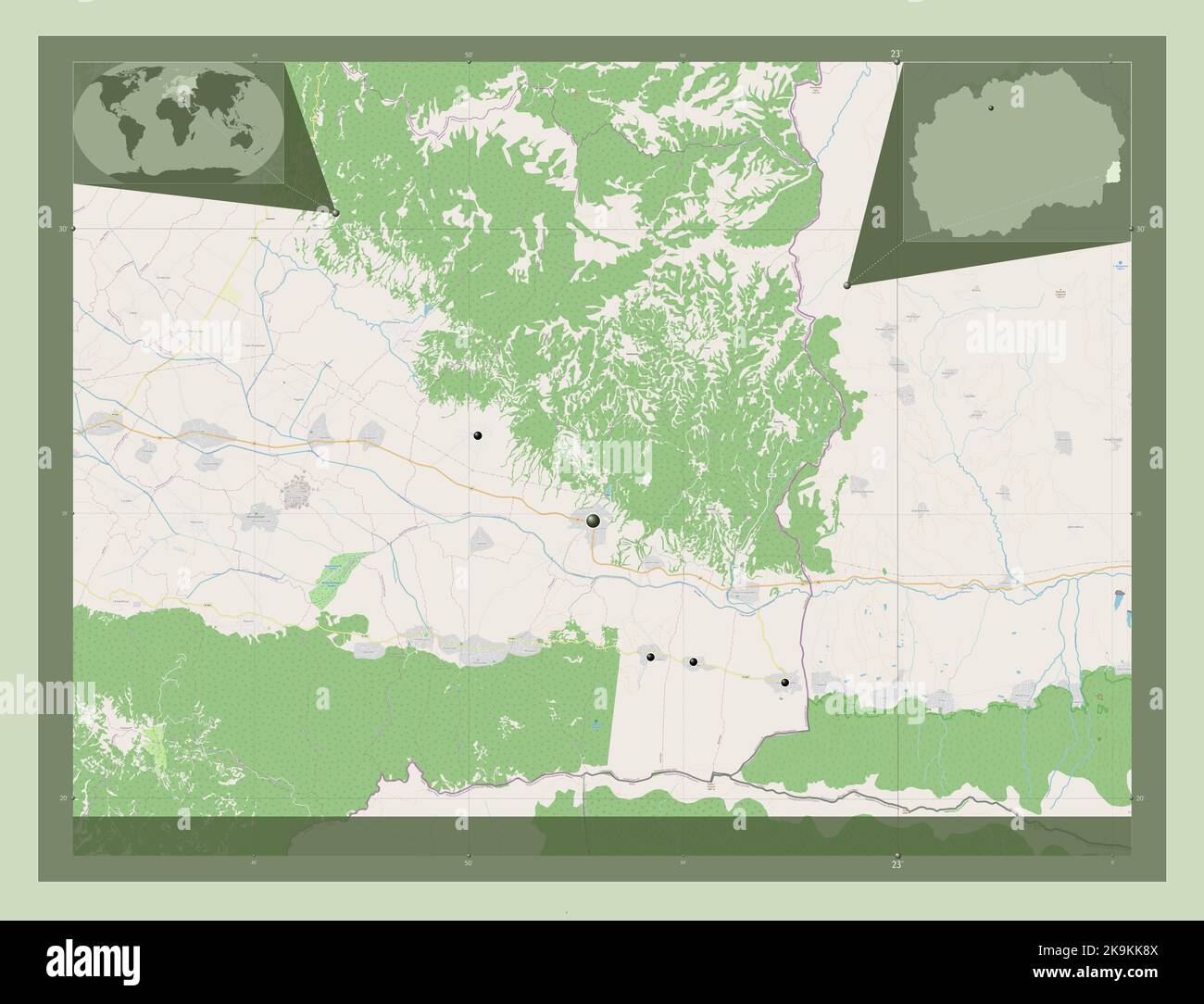 Novo Selo, municipality of Macedonia. Open Street Map. Locations of ...