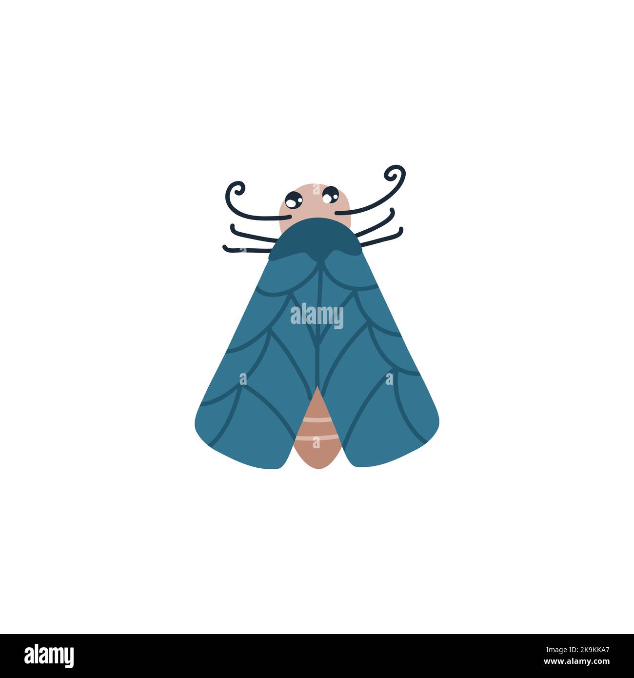 Cute butterfly. Hand drawn funny insects. Smiling characters for ...