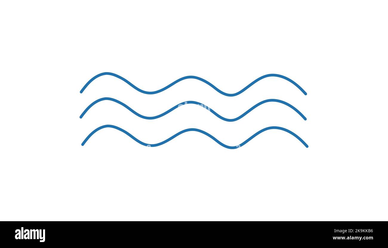 Sea wave. Doodle ocean curl waves. Vector marine outline sketch Stock ...