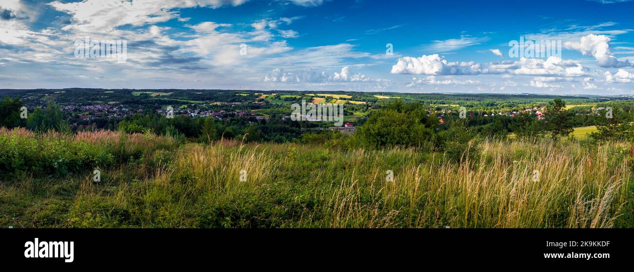 Beautiful panorama of the hills, forests, meadows. Roztocze regon ...