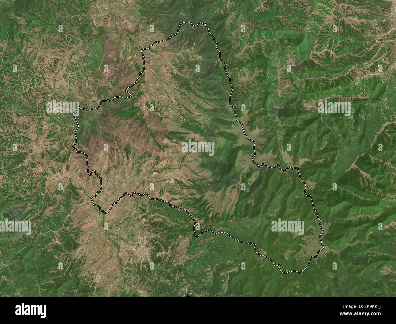 Pehcevo, municipality of Macedonia. High resolution satellite map Stock ...