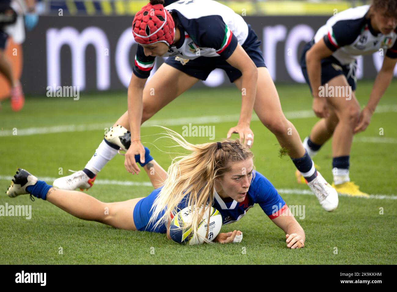 Frances Joanna Grisez Goes Over To Score A Try During The Womens