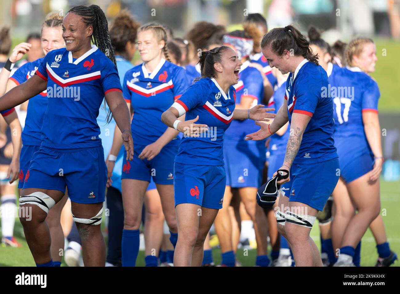 France's Lina Queyroi and Charlotte Escudero celebrate after their win ...