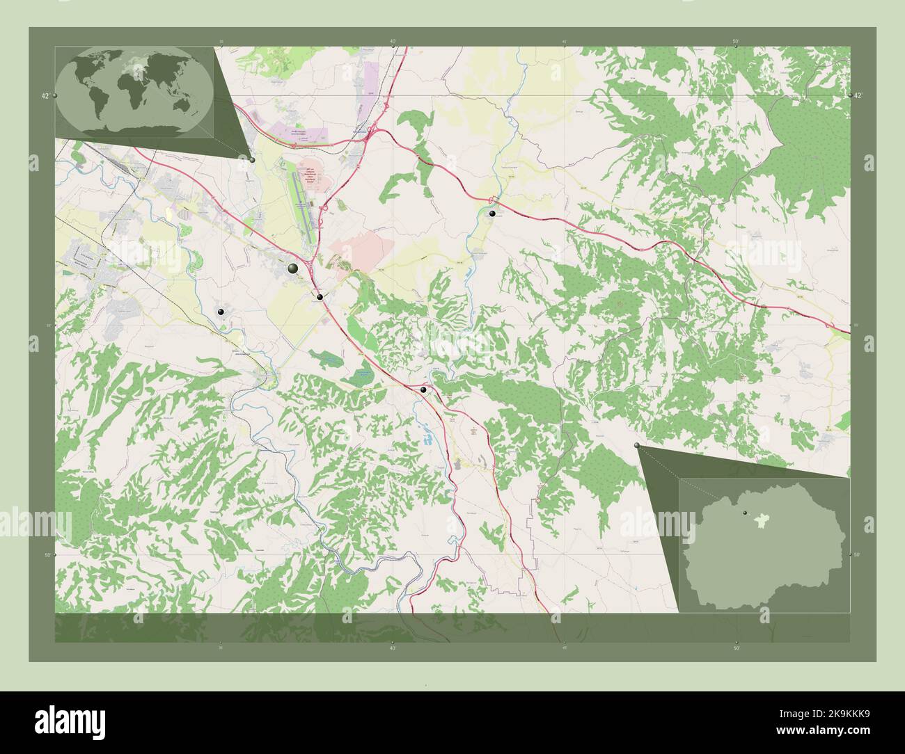 Petrovec, municipality of Macedonia. Open Street Map. Locations of ...