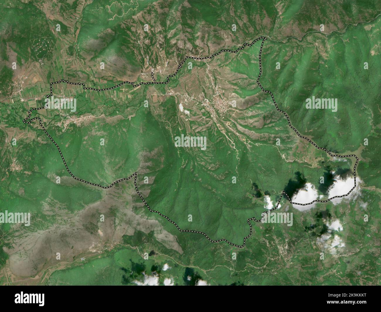 Plasnica, municipality of Macedonia. Low resolution satellite map Stock ...