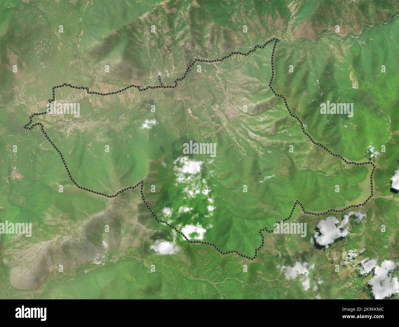 Plasnica, municipality of Macedonia. High resolution satellite map ...