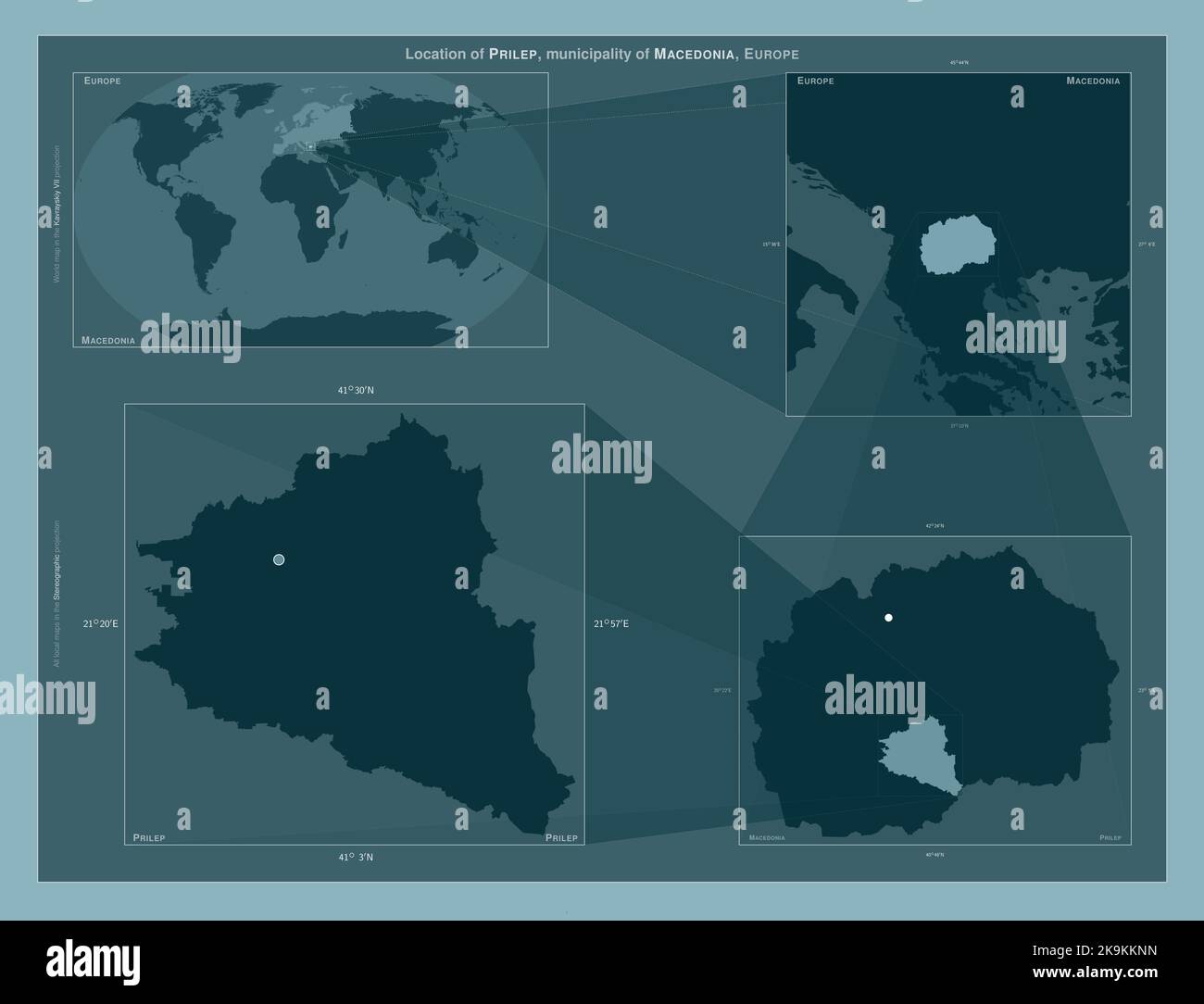 Prilep, municipality of Macedonia. Diagram showing the location of the ...