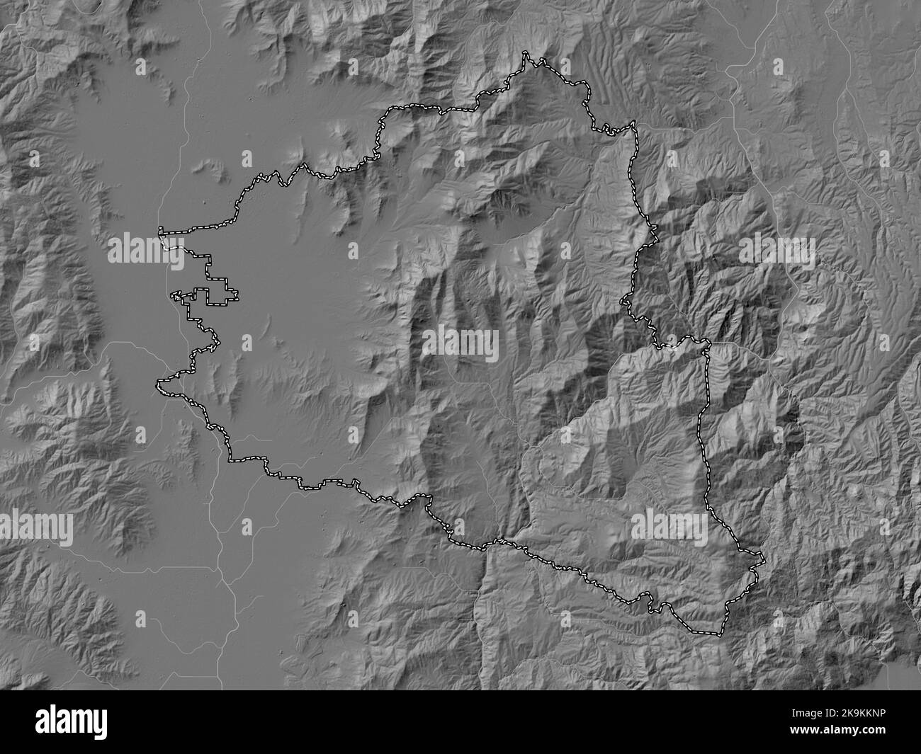 Prilep, municipality of Macedonia. Bilevel elevation map with lakes and ...