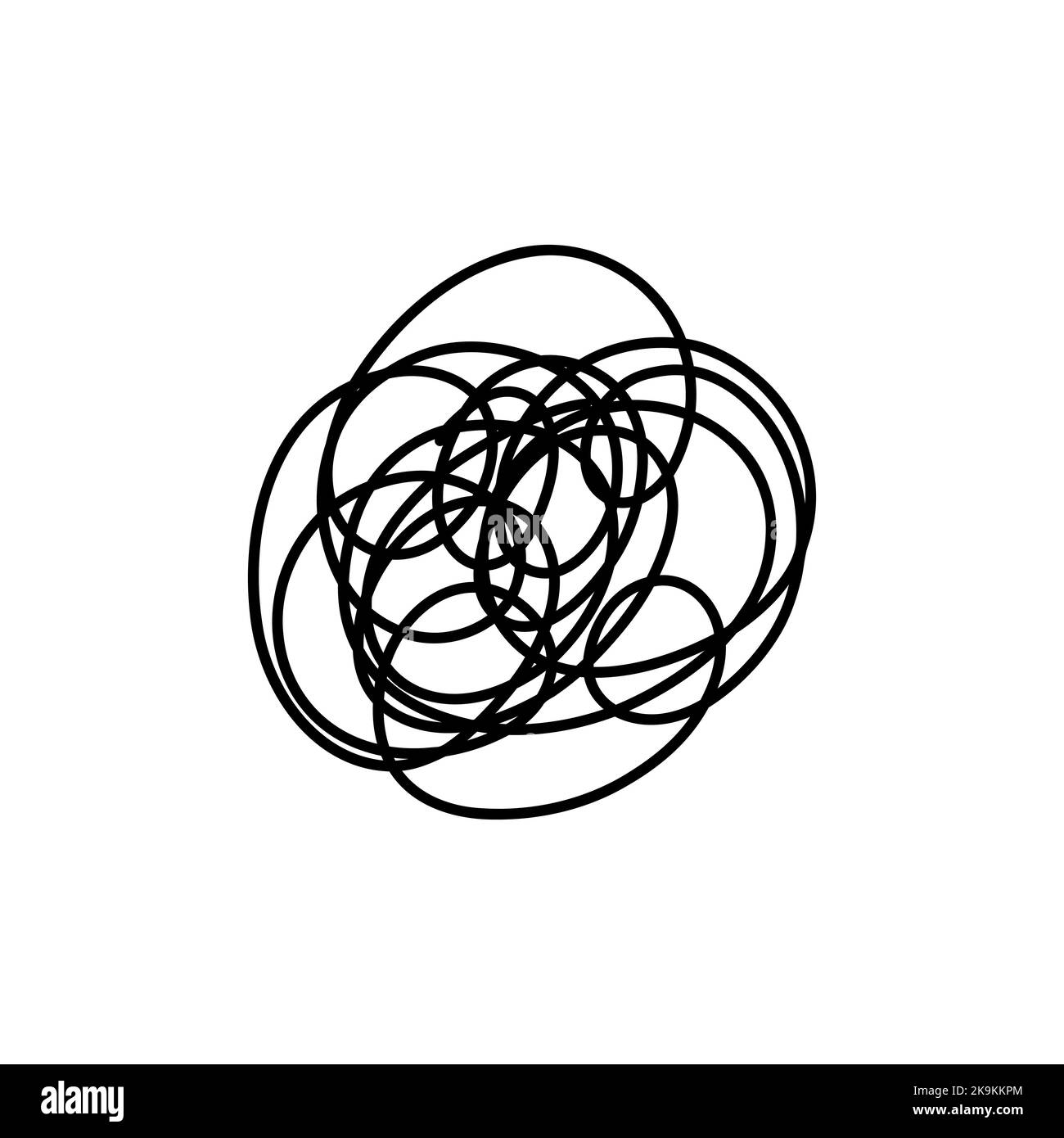 Complex line. Complicated way. Messy ball concept. Loading idea vector ...