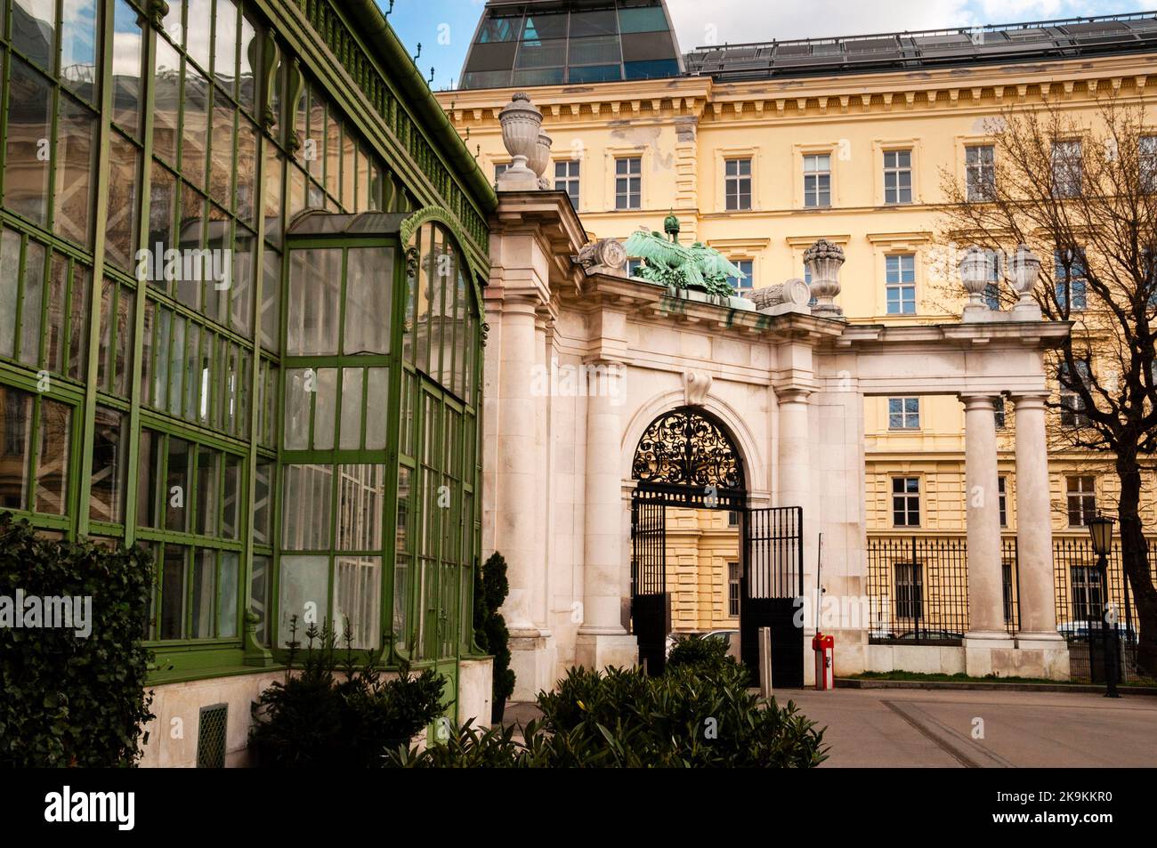 Art Nouveau Burggarten Gate and Schmetterlinghaus Butterfly House in ...