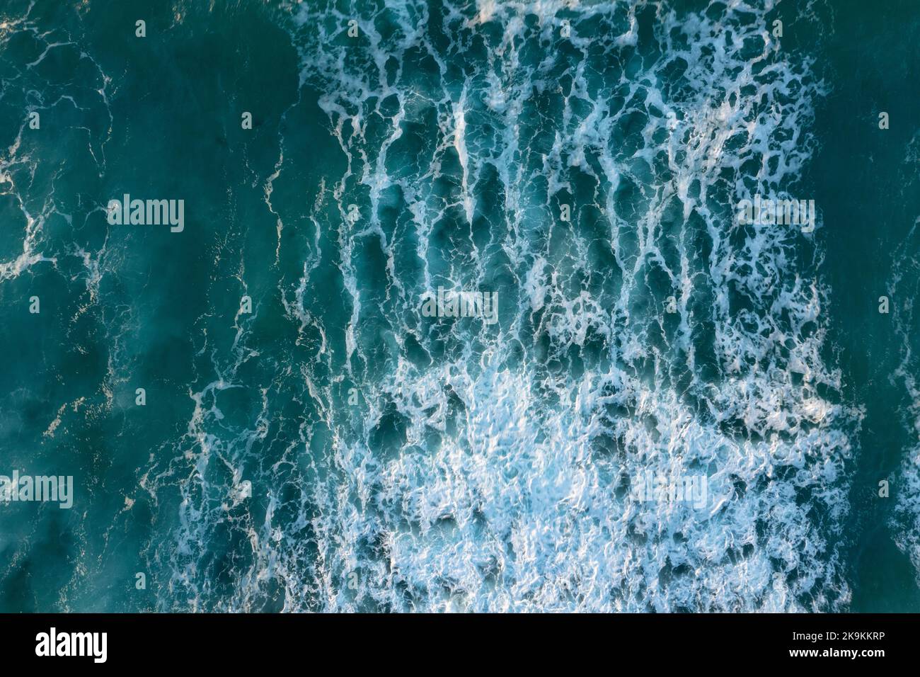 Beautiful aerial drone landscape top down view of wave detail in jade ...