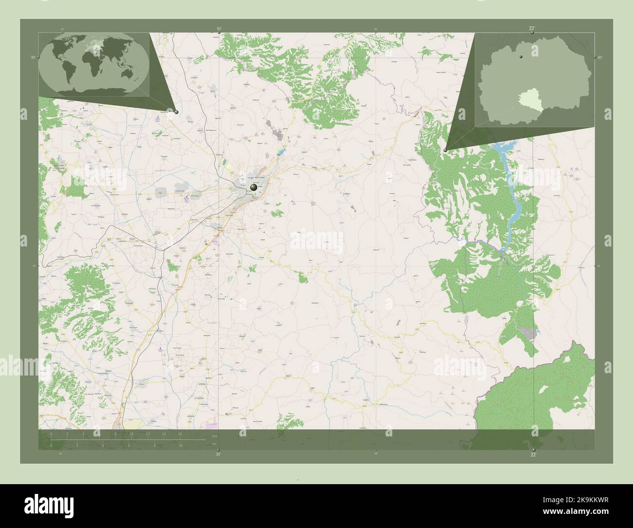 Prilep, municipality of Macedonia. Open Street Map. Corner auxiliary ...