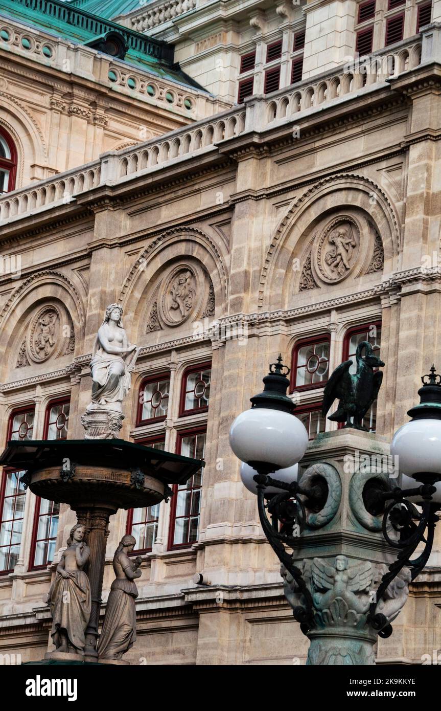 Renaissance Revival Operbrunnen or Opera Fountain, Vienna Opera House ...