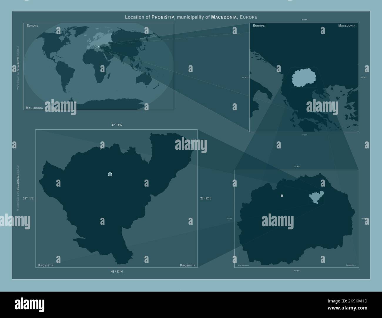 Probistip, municipality of Macedonia. Diagram showing the location of ...