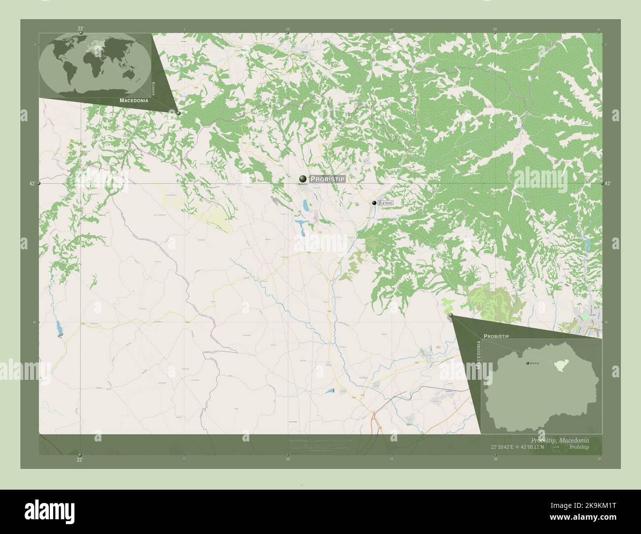 Probistip, municipality of Macedonia. Open Street Map. Locations and ...