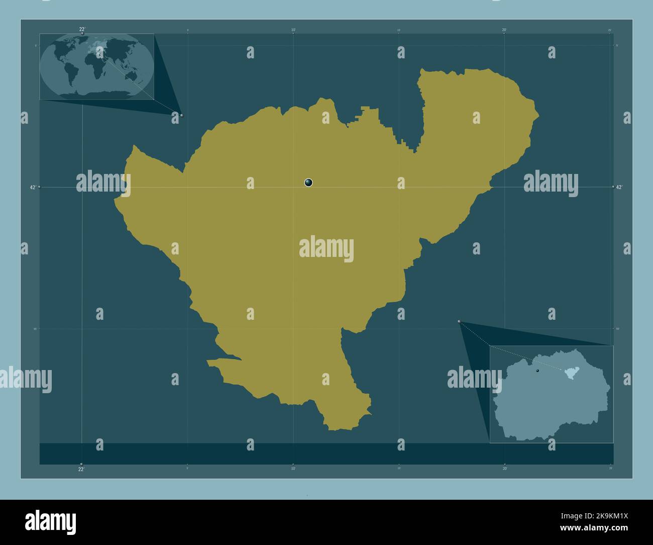Probistip, municipality of Macedonia. Solid color shape. Corner ...
