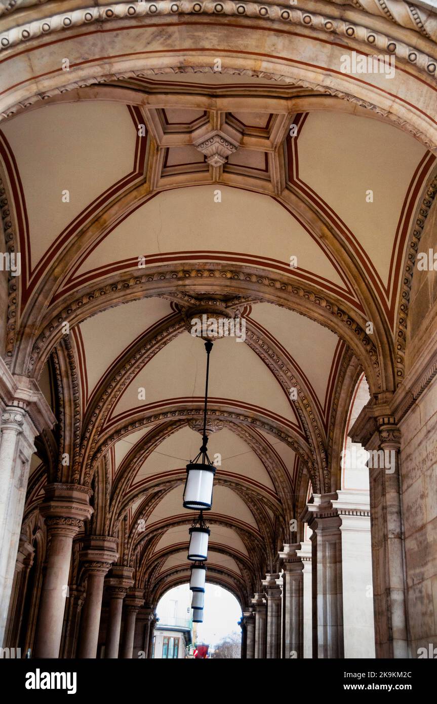 Renaissance style arches and barrel vaulted colonnade at the Vienna ...