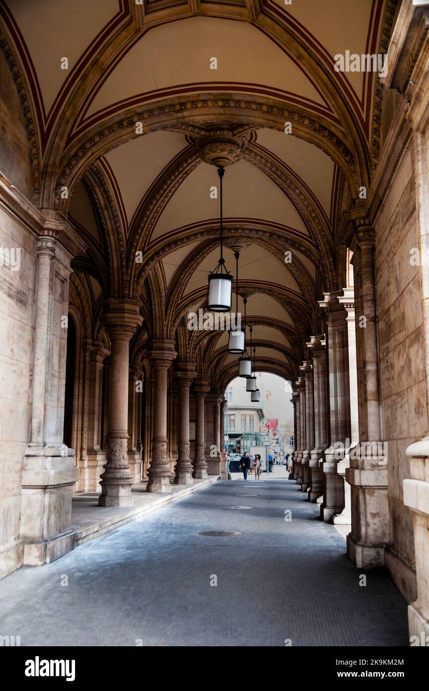 Renaissance style arches and barrel vaulted colonnade at the Vienna ...