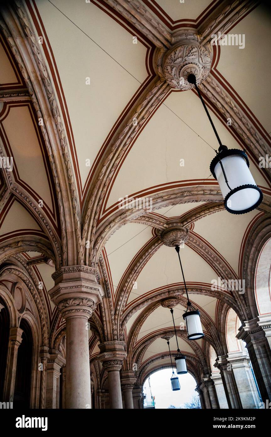 Renaissance style arches and barrel vaulted colonnade at the Vienna ...